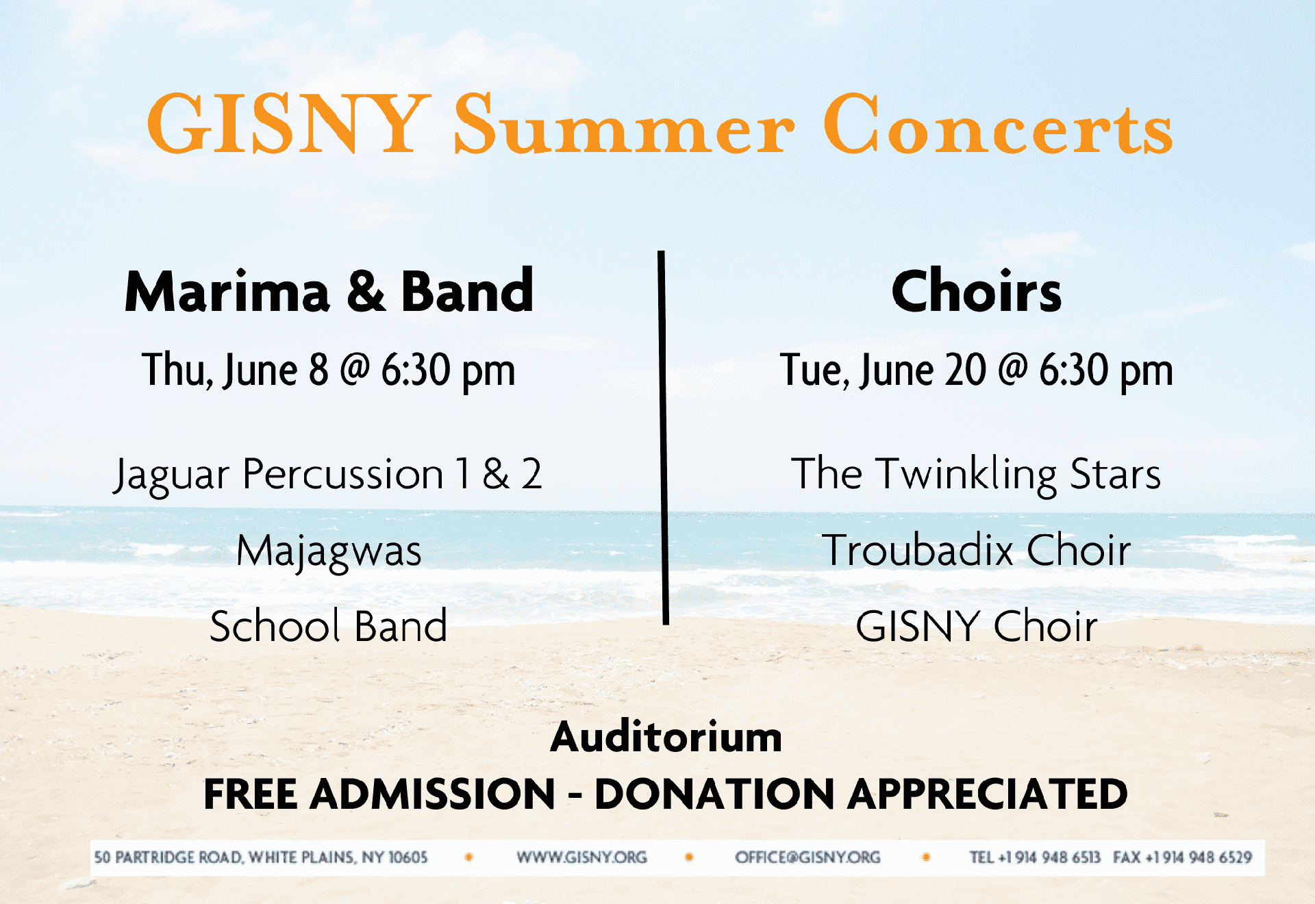 GISNY Summer Concerts 2023